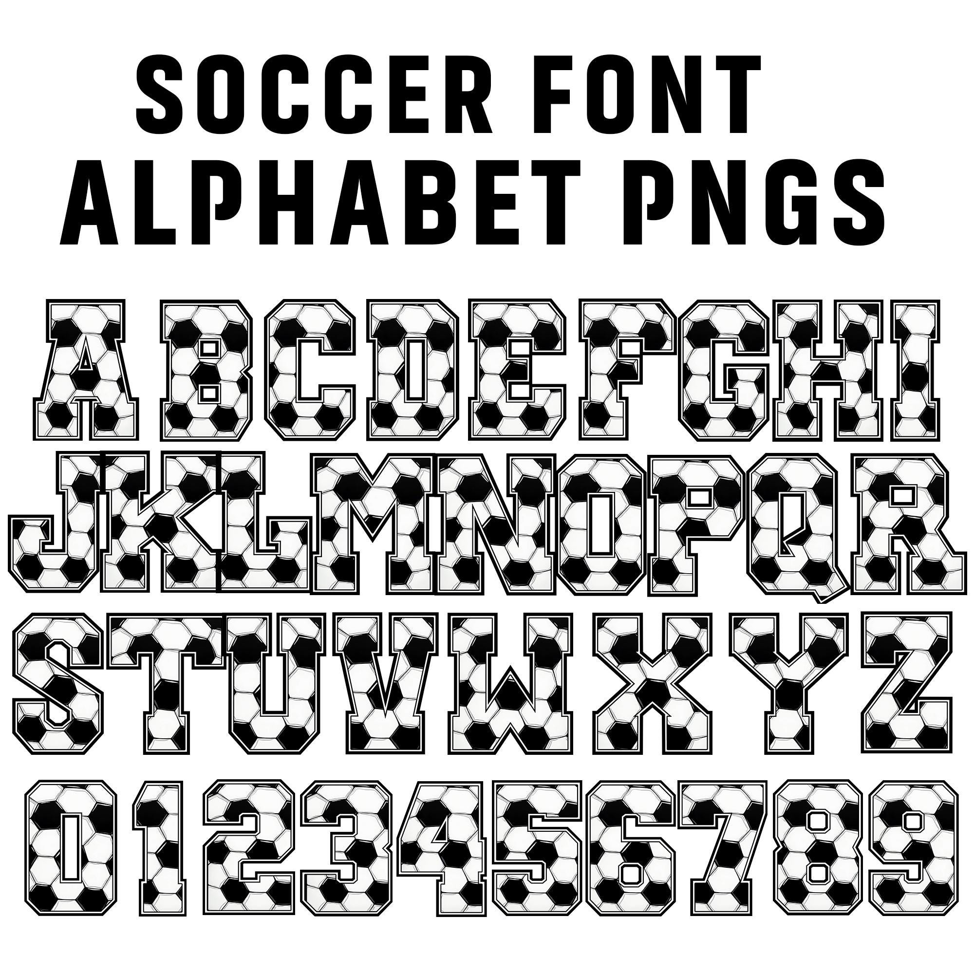 Soccer Font PNG Bundle, Varsity Letters Design, Soccer Team Alphabet ...
