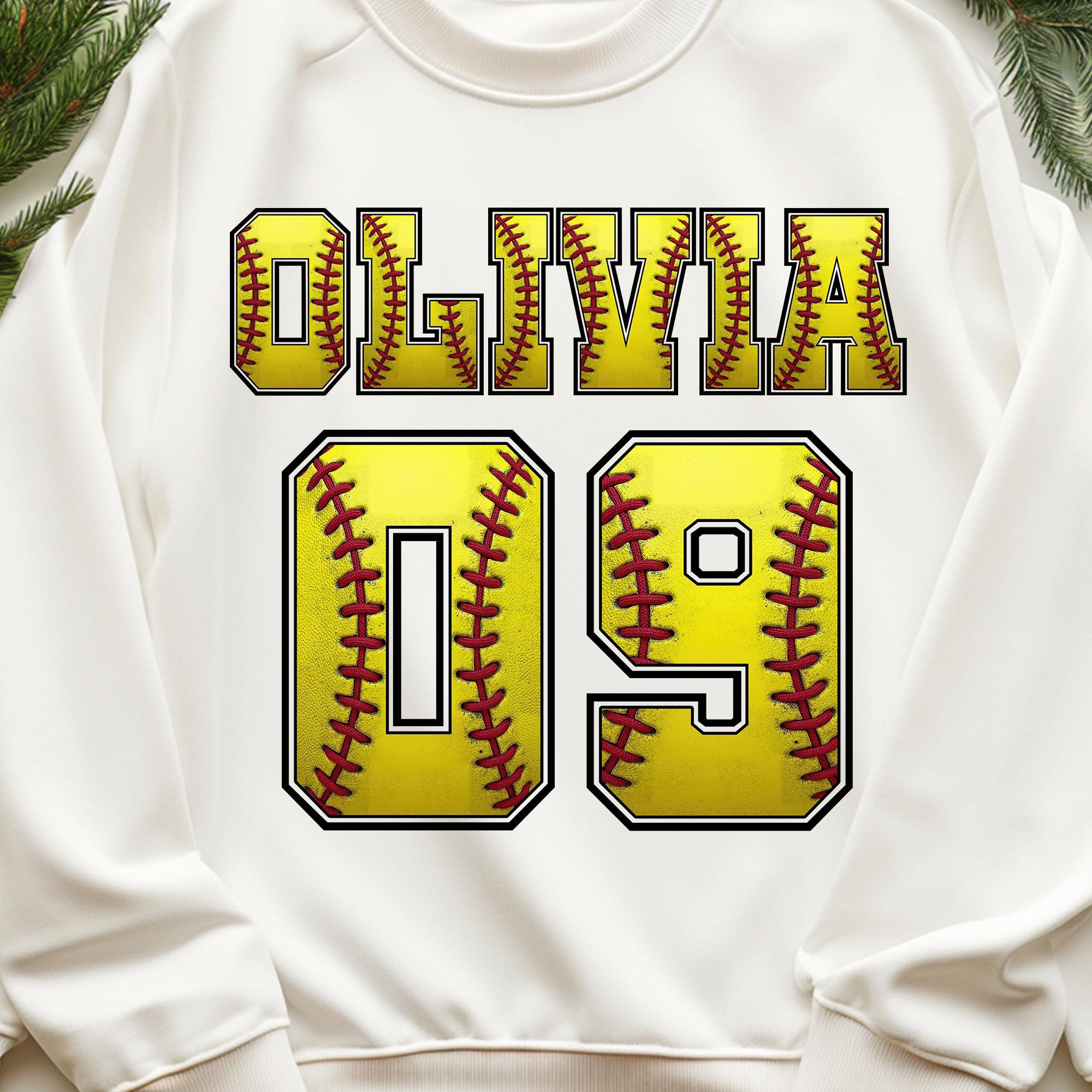 Realistic Softball Font PNG Bundle, Varsity Letters Design, Softball ...