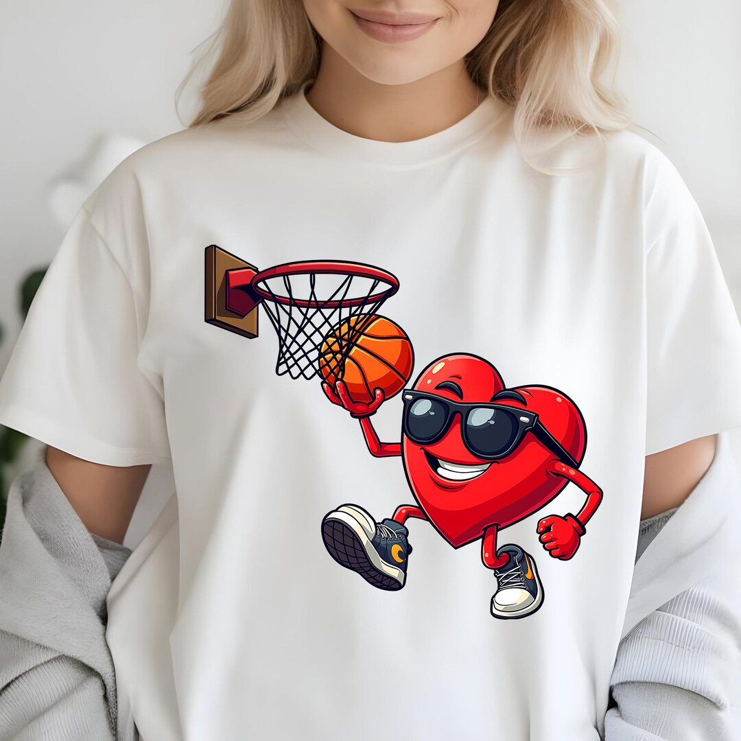 Basketball Heart Dunk PNG, Funny Valentine’s Day Sublimation, Digital ...