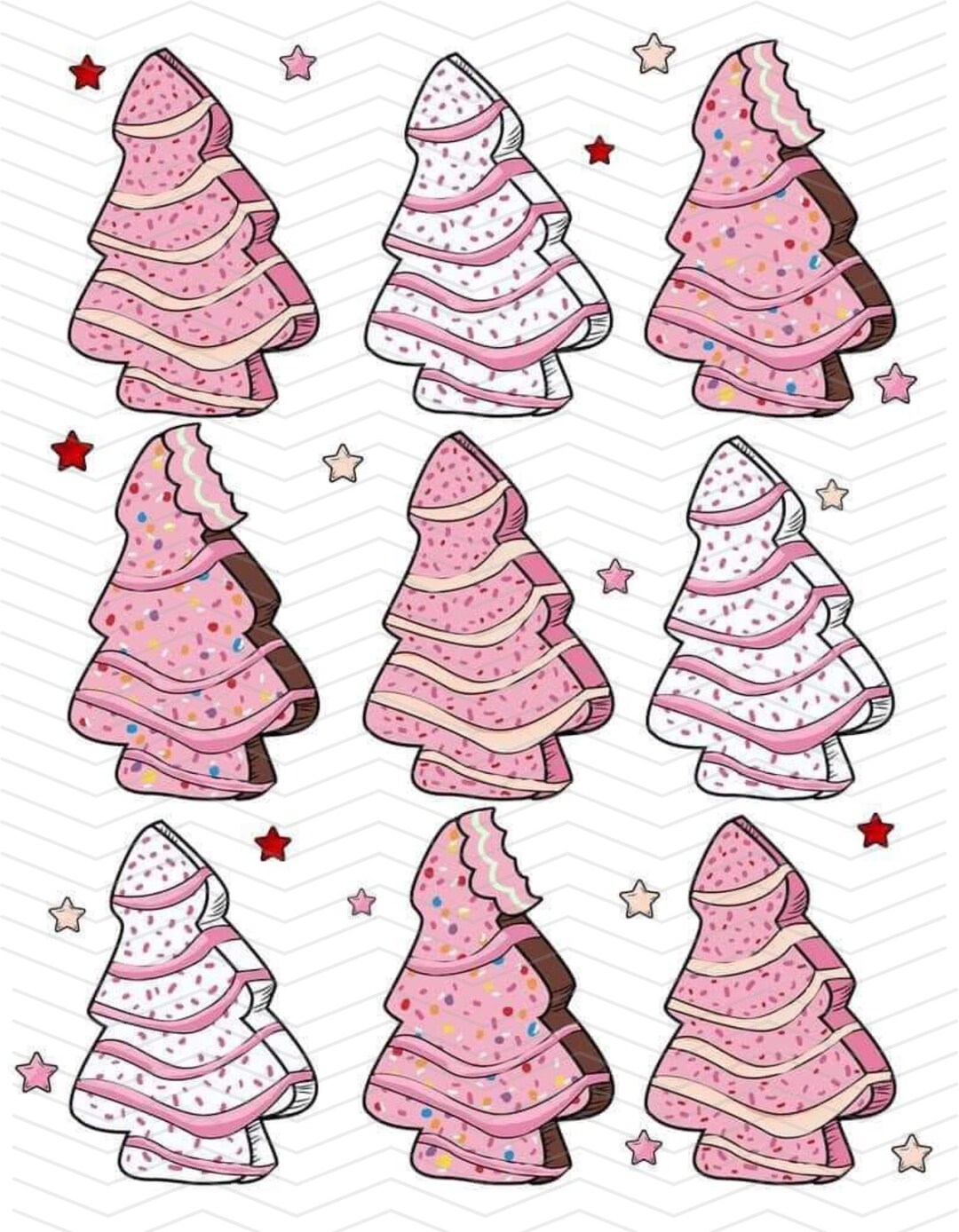 Pink Christmas Tree Cakes-jpg - Etsy