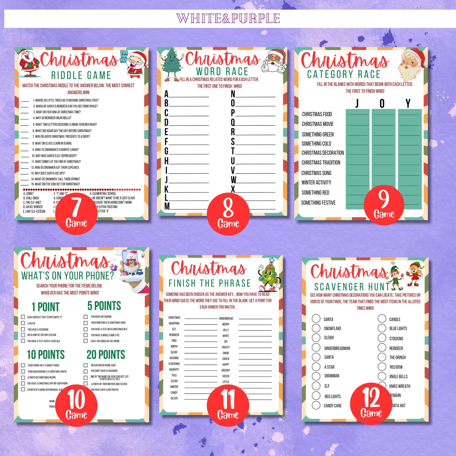 Christmas Game Bundle Printables | Christmas Party Games | Christmas ...