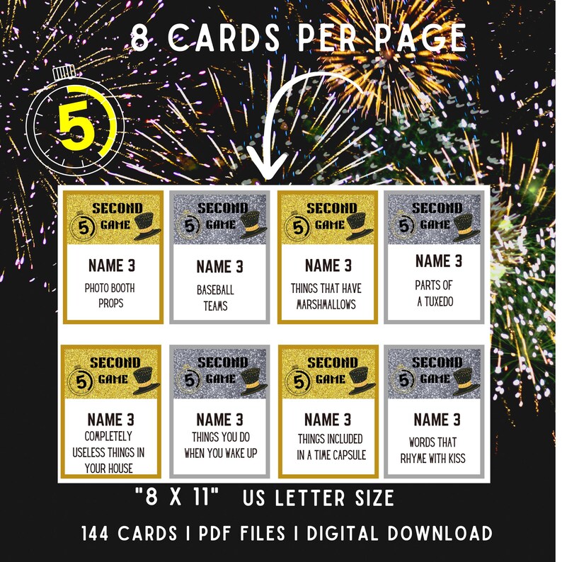 New Year's 5 Second Game Bundle, New Year's Eve Game Bundle New Year ...