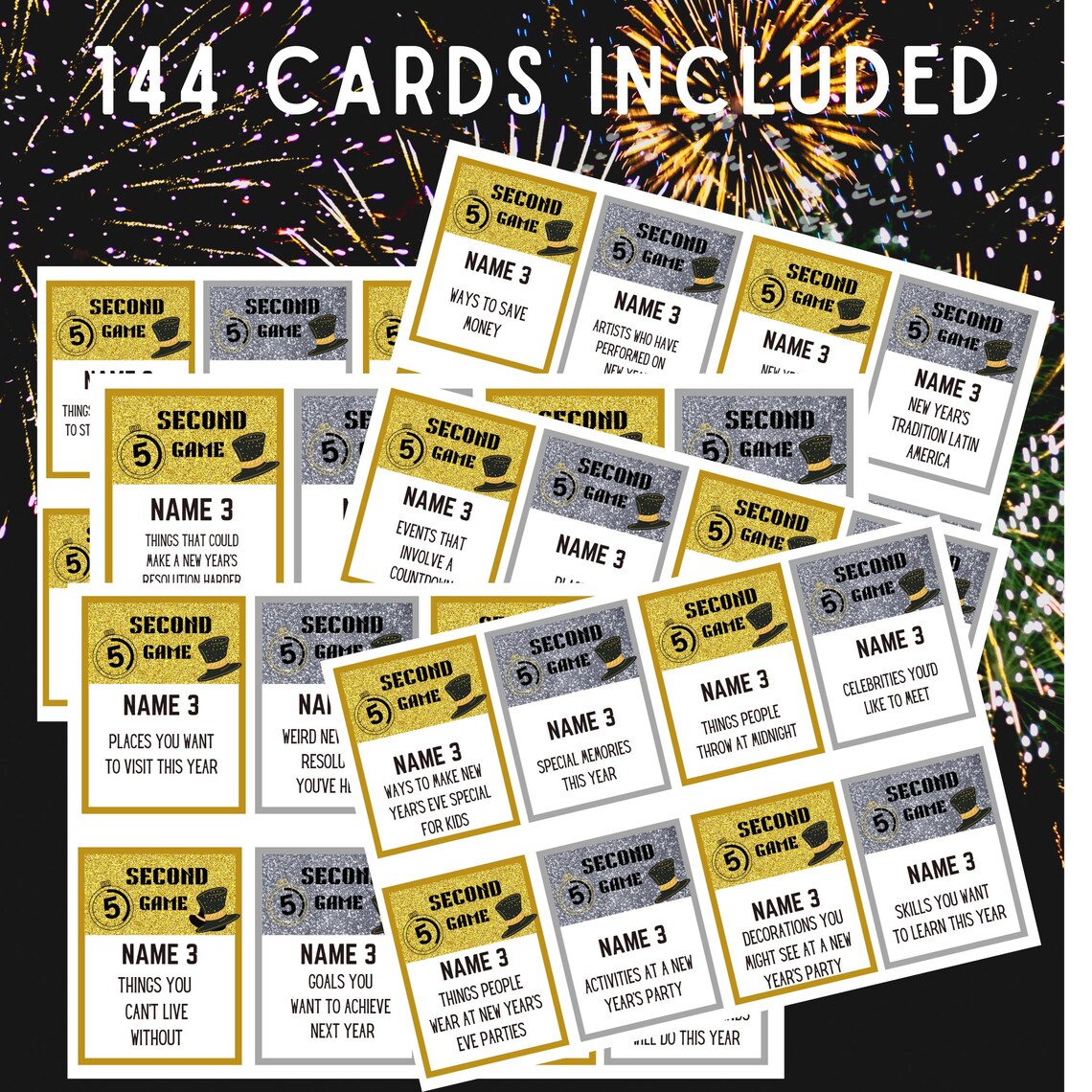 New Year's 5 Second Game Bundle, New Year's Eve Game Bundle New Year ...