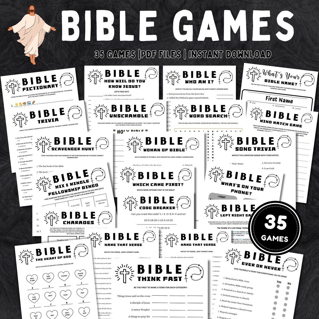 Bible Games Bundle: Christian Trivia, Quizzes (printable PDF) - Etsy