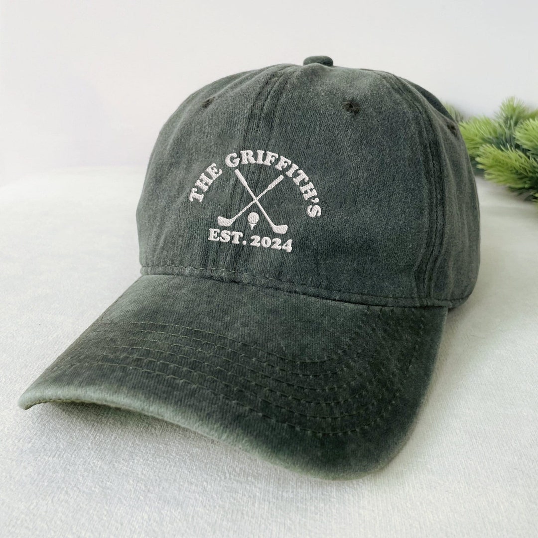 Custom Golf Est 2024 Embroidered Hat, Golf Cap With Est Year, Crossed ...