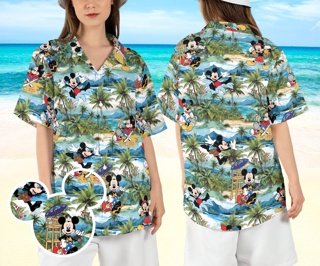 Mickey Tropical Palm Tree Hawaiian Shirt, Disneyland Summer Hawaii ...