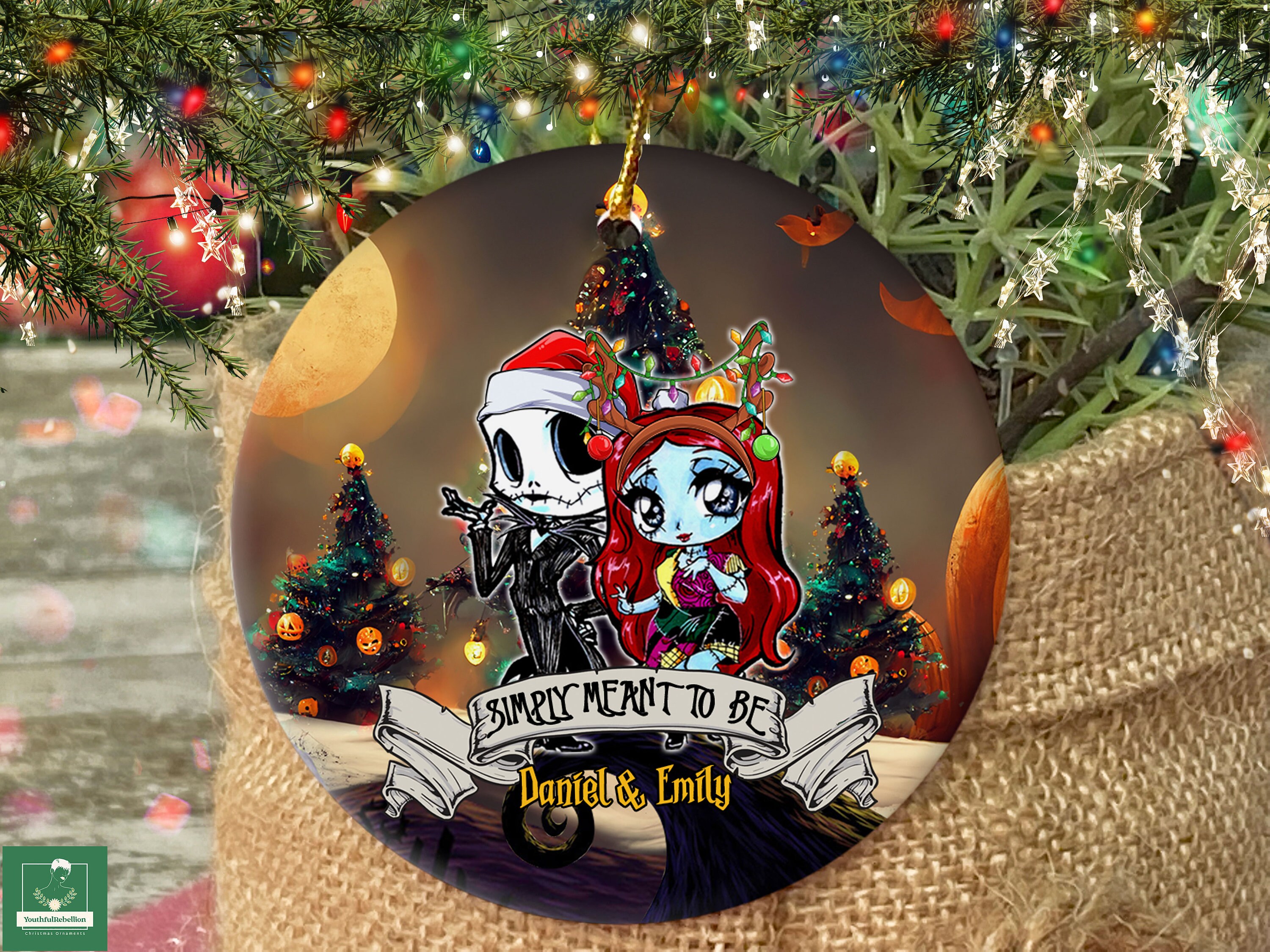 Personalized Nightmare Before Christmas Ornament, Jack and Sally ...