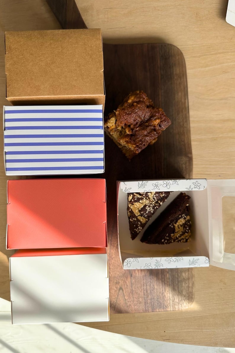 Bakery Box With Window 25‑pack – 4.25″ Square Pastry & Cookie Gift ...