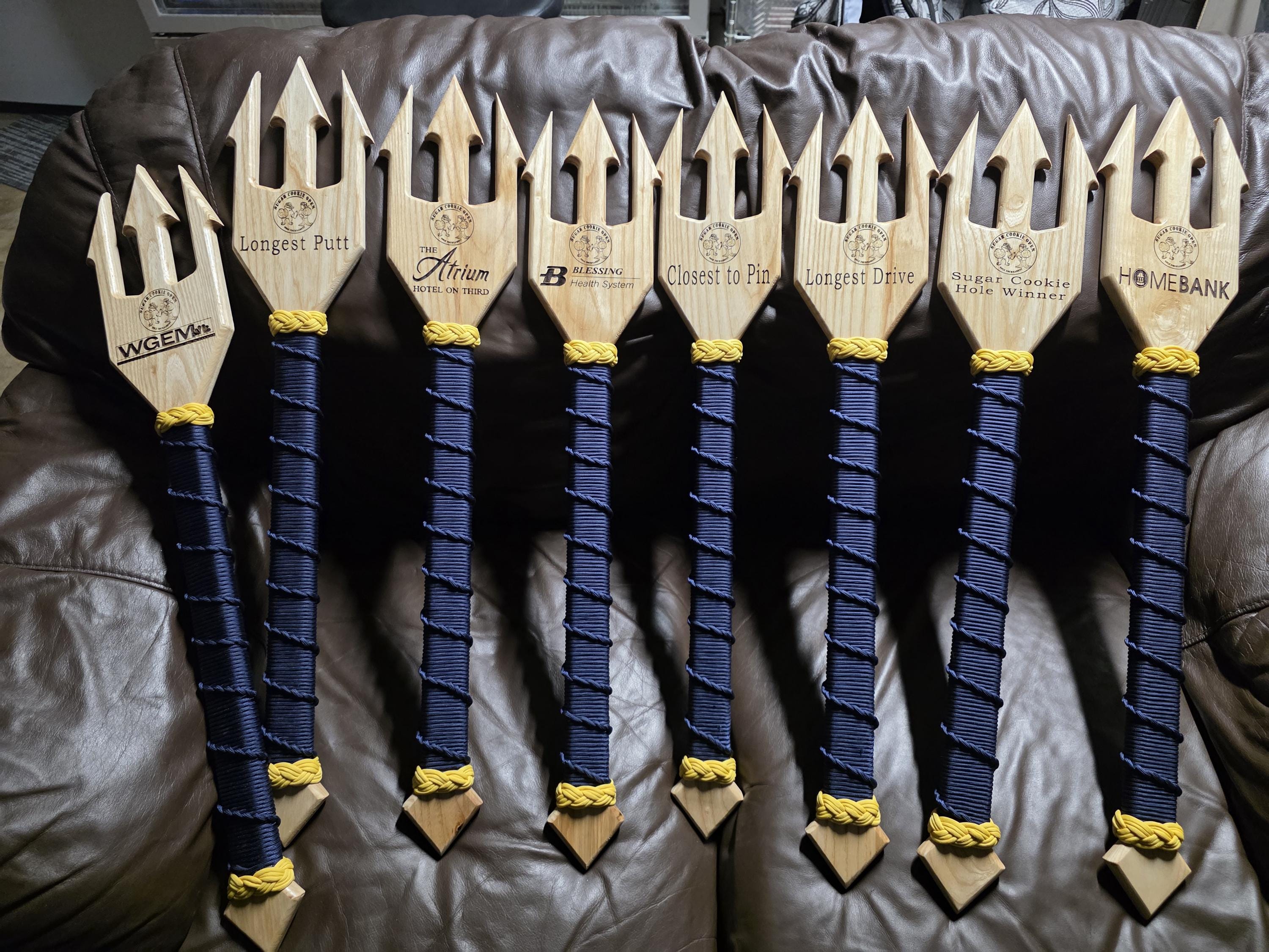 Custom Engraved Trident Pitchfork Paddle. Personalized Decorative ...