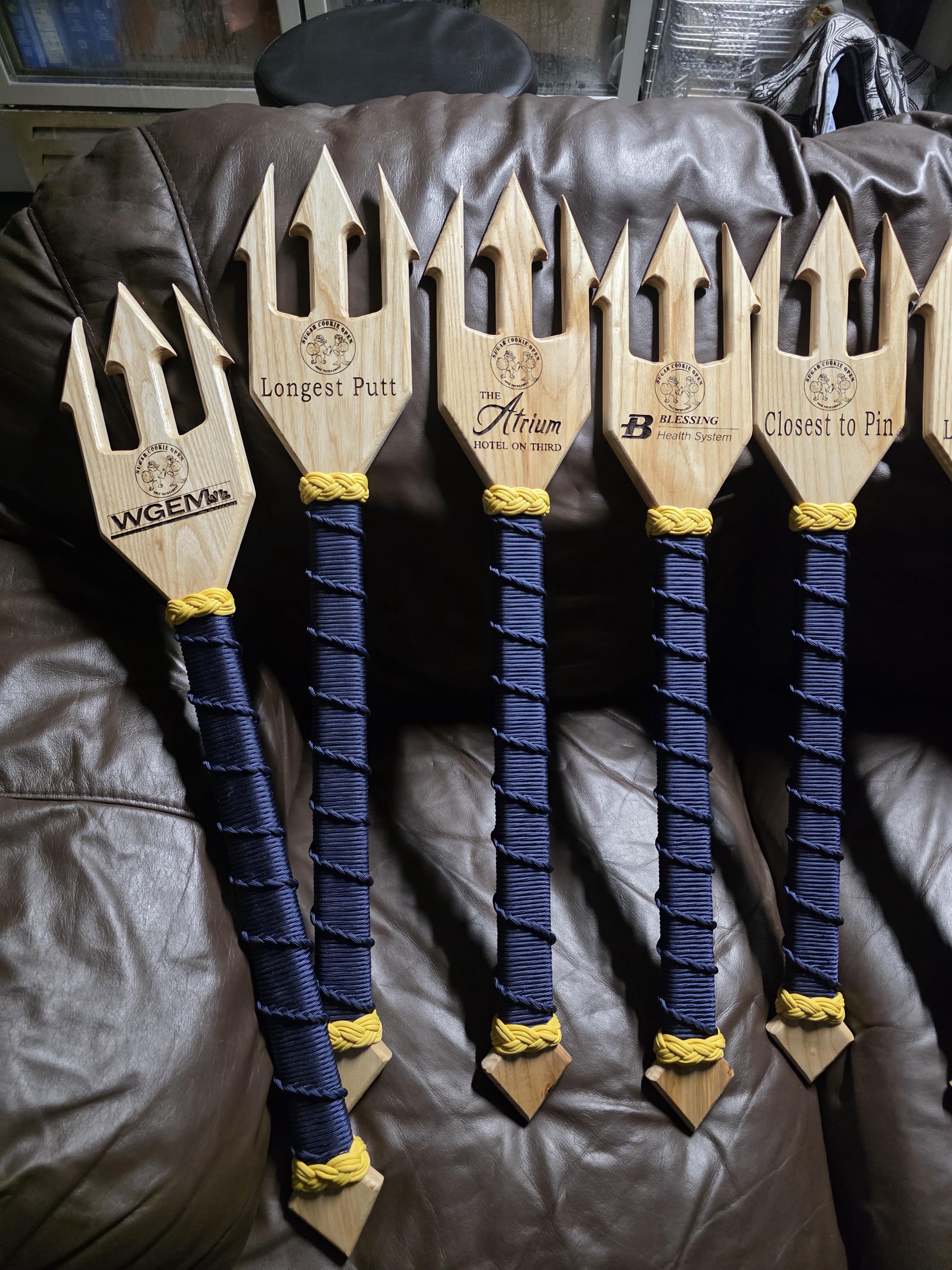 Custom Engraved Trident Pitchfork Paddle. Personalized Decorative ...