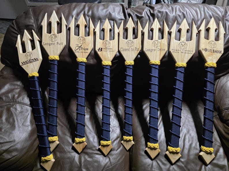 Custom Engraved Trident Pitchfork Paddle. Personalized Decorative ...