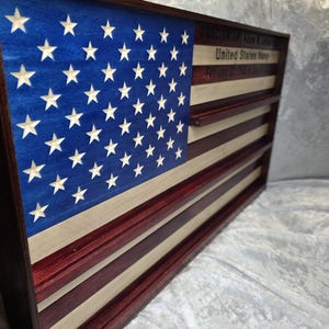 American Flag Challenge Coin Holder 20"x40"x2" - Etsy