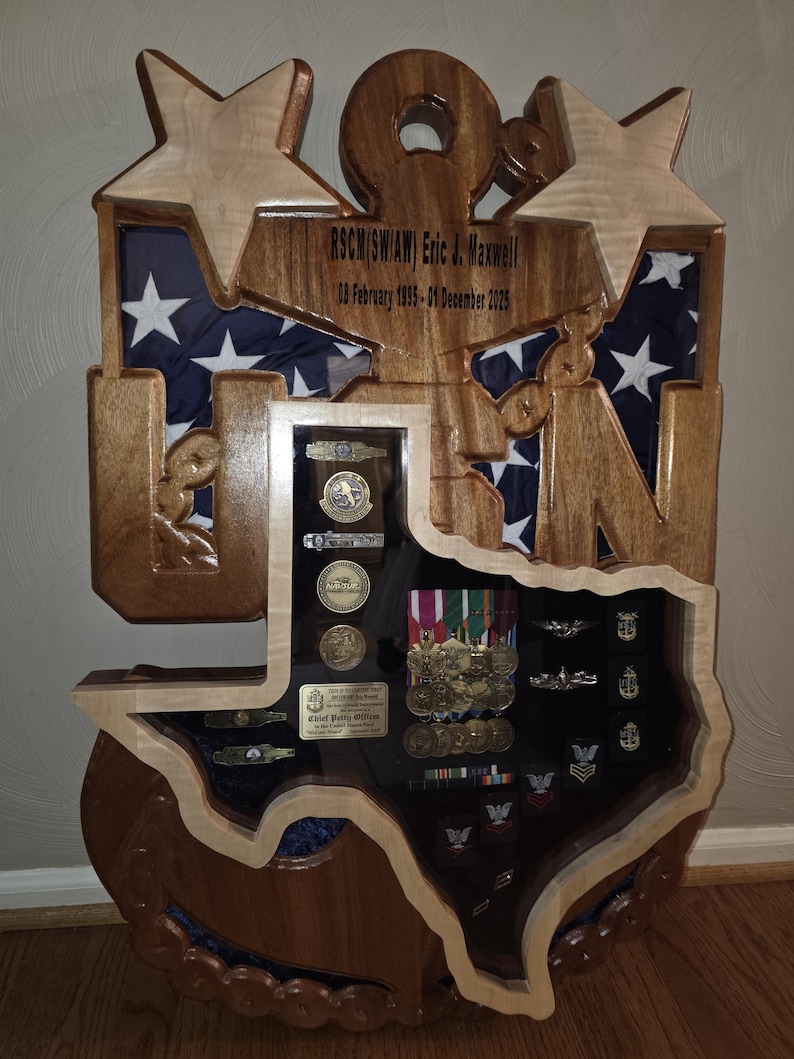 US Navy Master Chief Shadow Box Personalized Navy Retirement Gift ...