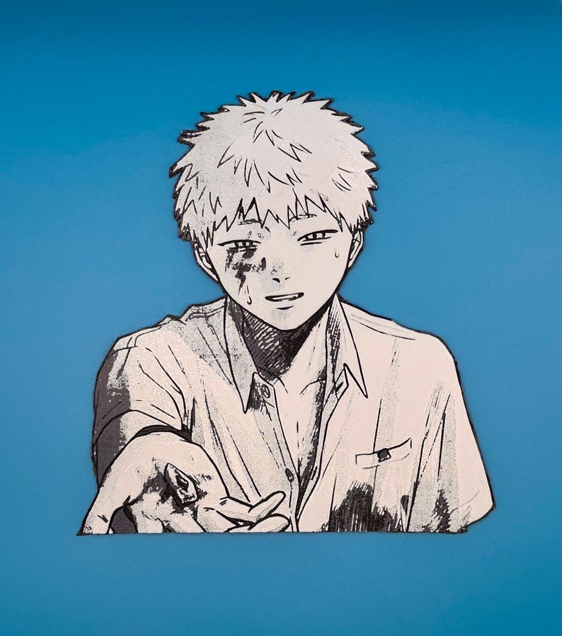 3D Printed Hikaru | the Summer Hikaru Died Manga Art | Black & White ...