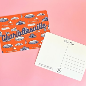 Charlottesville Virginia Toile Postcard, VA - UVA - Etsy