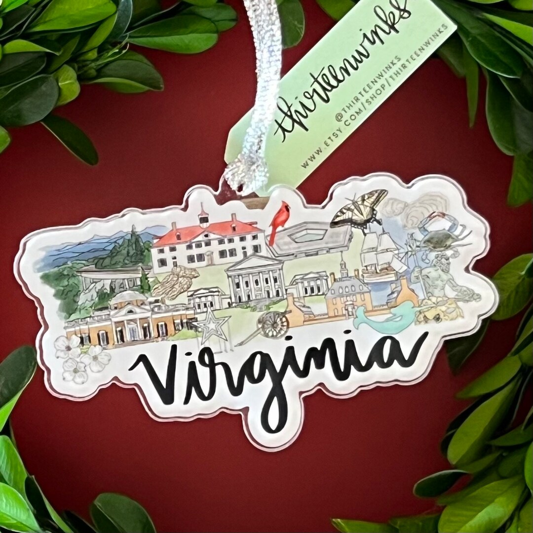 Virginia Landmark, (VA) Acrylic Ornament - Watercolor - Etsy