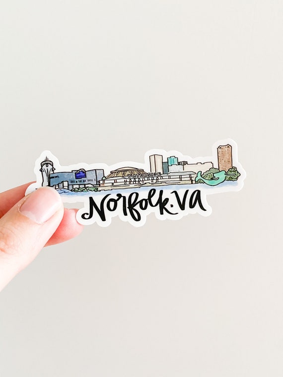 Norfolk Virginia Skyline Sticker - Etsy