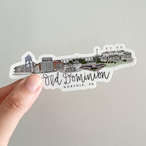 Old Dominion - Norfolk, Virginia ODU Skyline Sticker Water Bottle ...