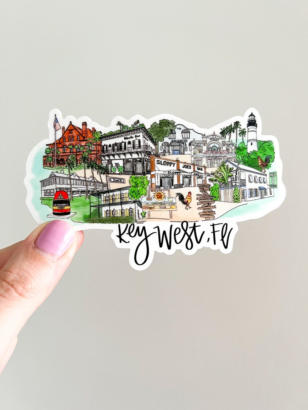 Key West, Fl Skyline Sticker - Etsy