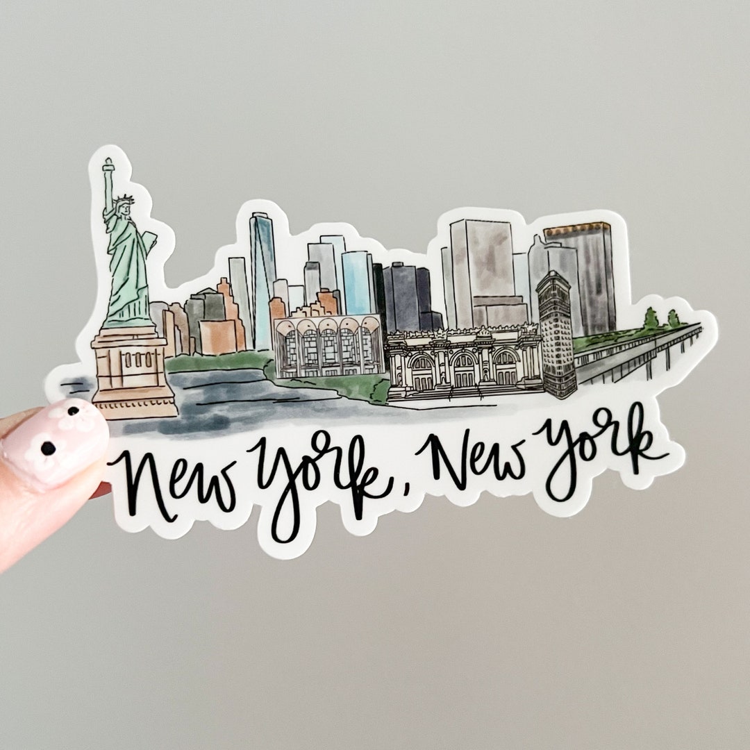 New York City (new York) Skyline/landmark Sticker - Etsy