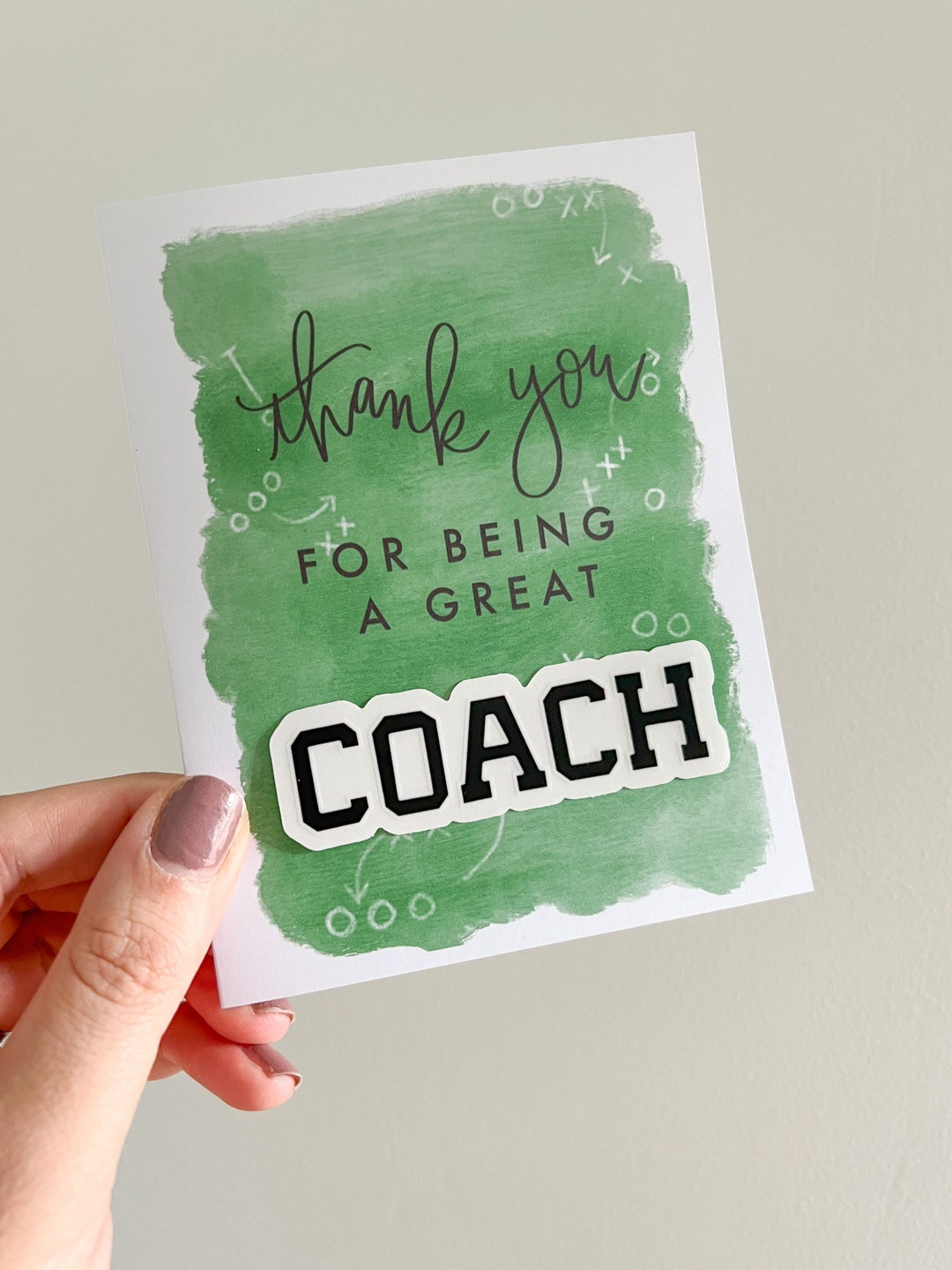 Thank You Coach Card With Removeable Sticker!! - Etsy