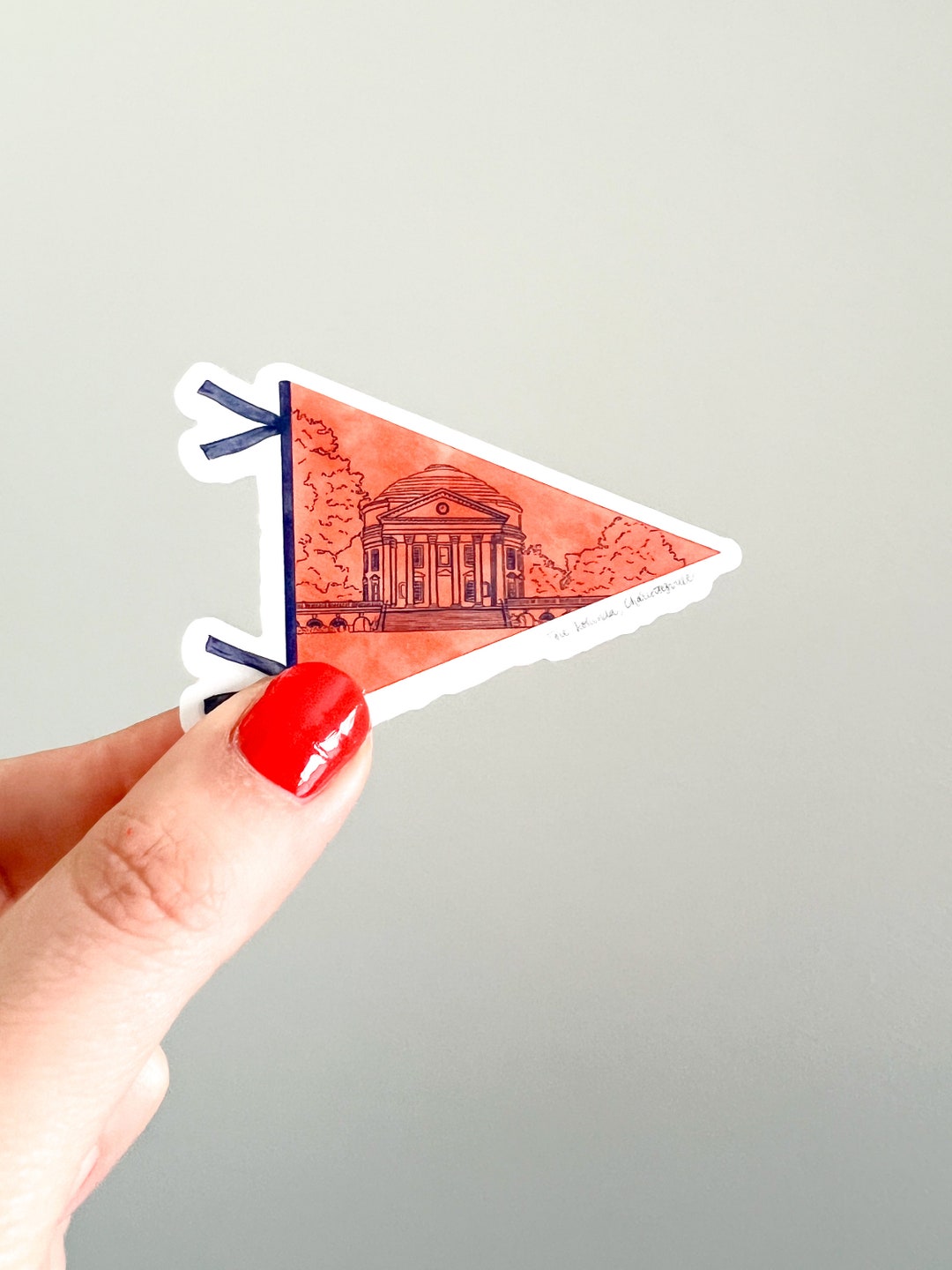 Charlottesville- Rotunda Pennant Sticker, Virginia College ...