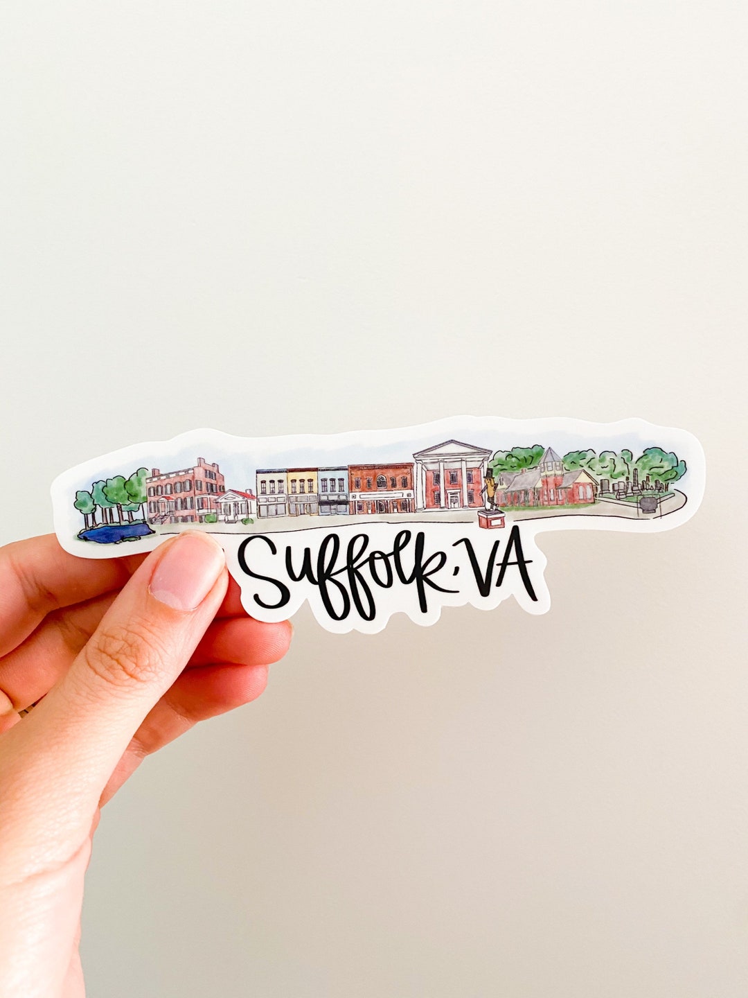 Suffolk Virginia Skyline/landmark Sticker - Etsy