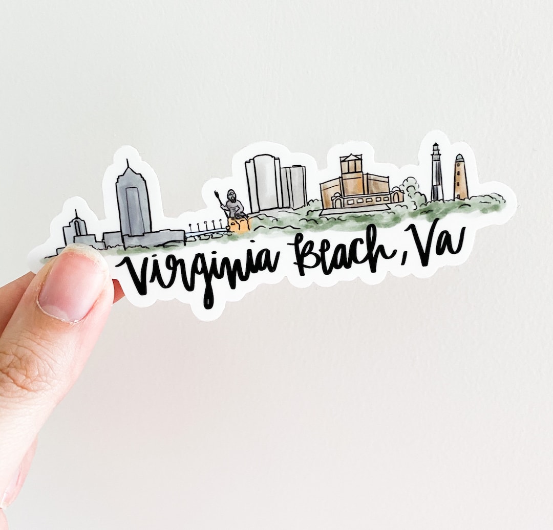 Virginia Beach Virginia Skyline Sticker - Etsy