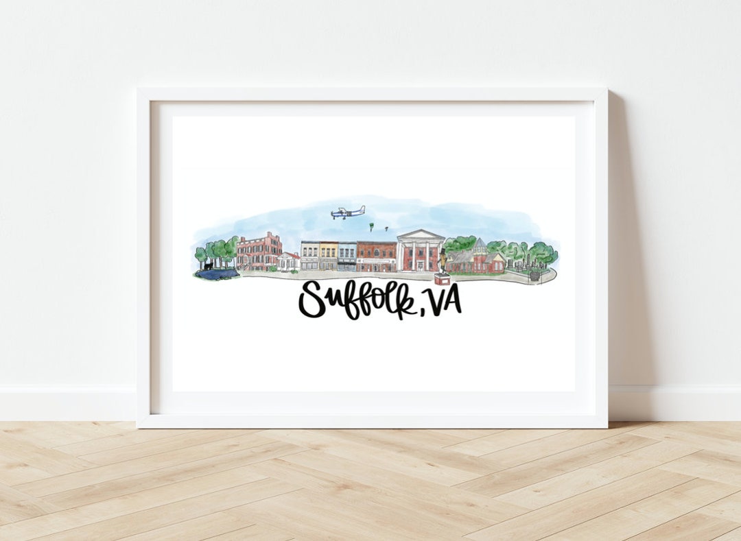 Suffolk Virginia Skyline Print - Etsy
