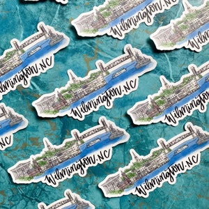Wilmington NC Skyline Sticker - Etsy