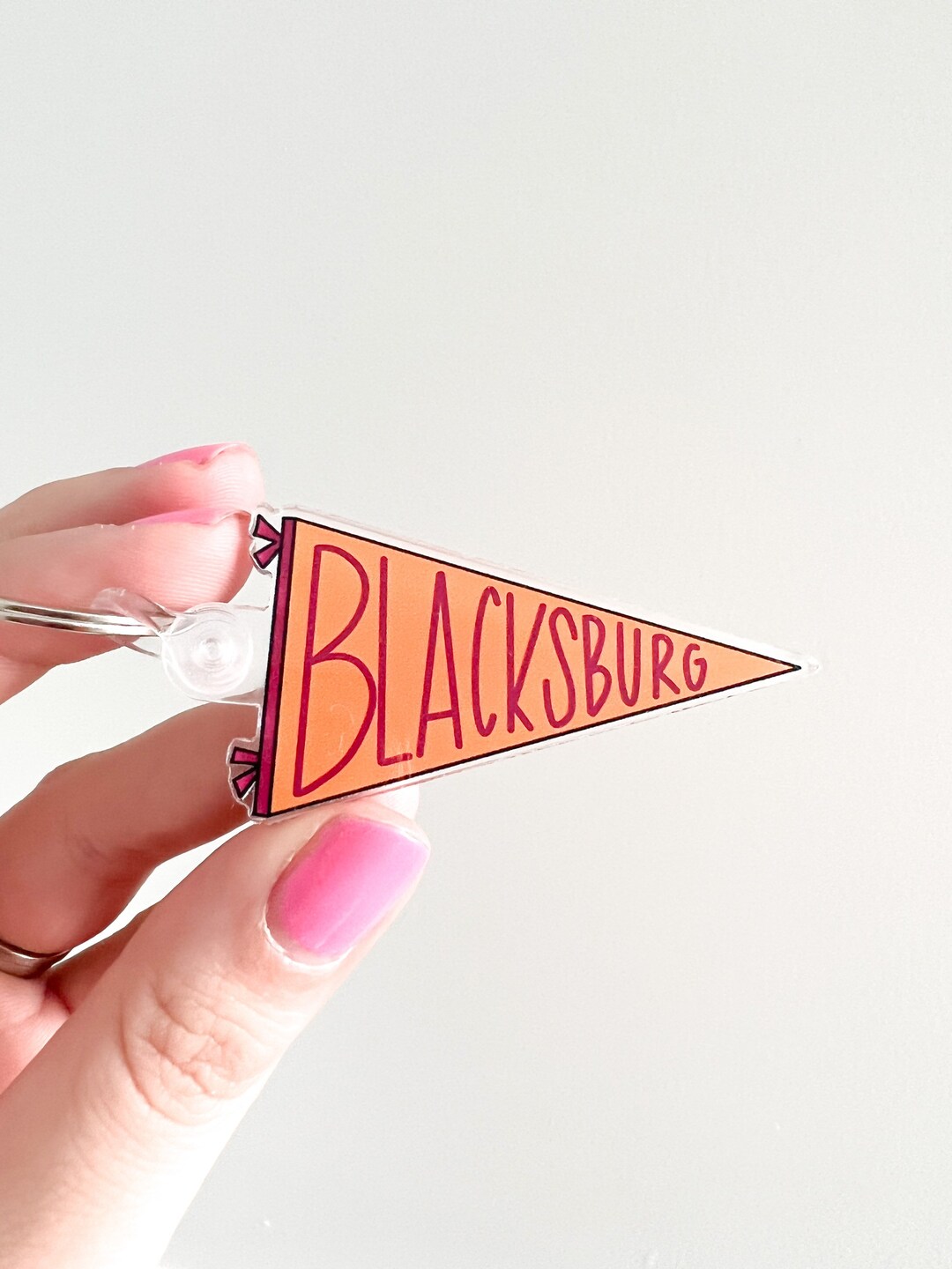 Blacksburg Pennant Flag Acrylic Keychain - Etsy