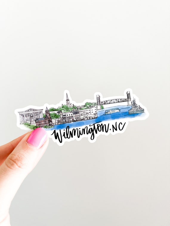 Wilmington NC Skyline Sticker - Etsy