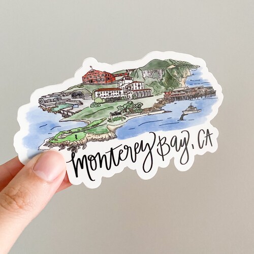 Monterey Bay California Skyline Sticker - Etsy