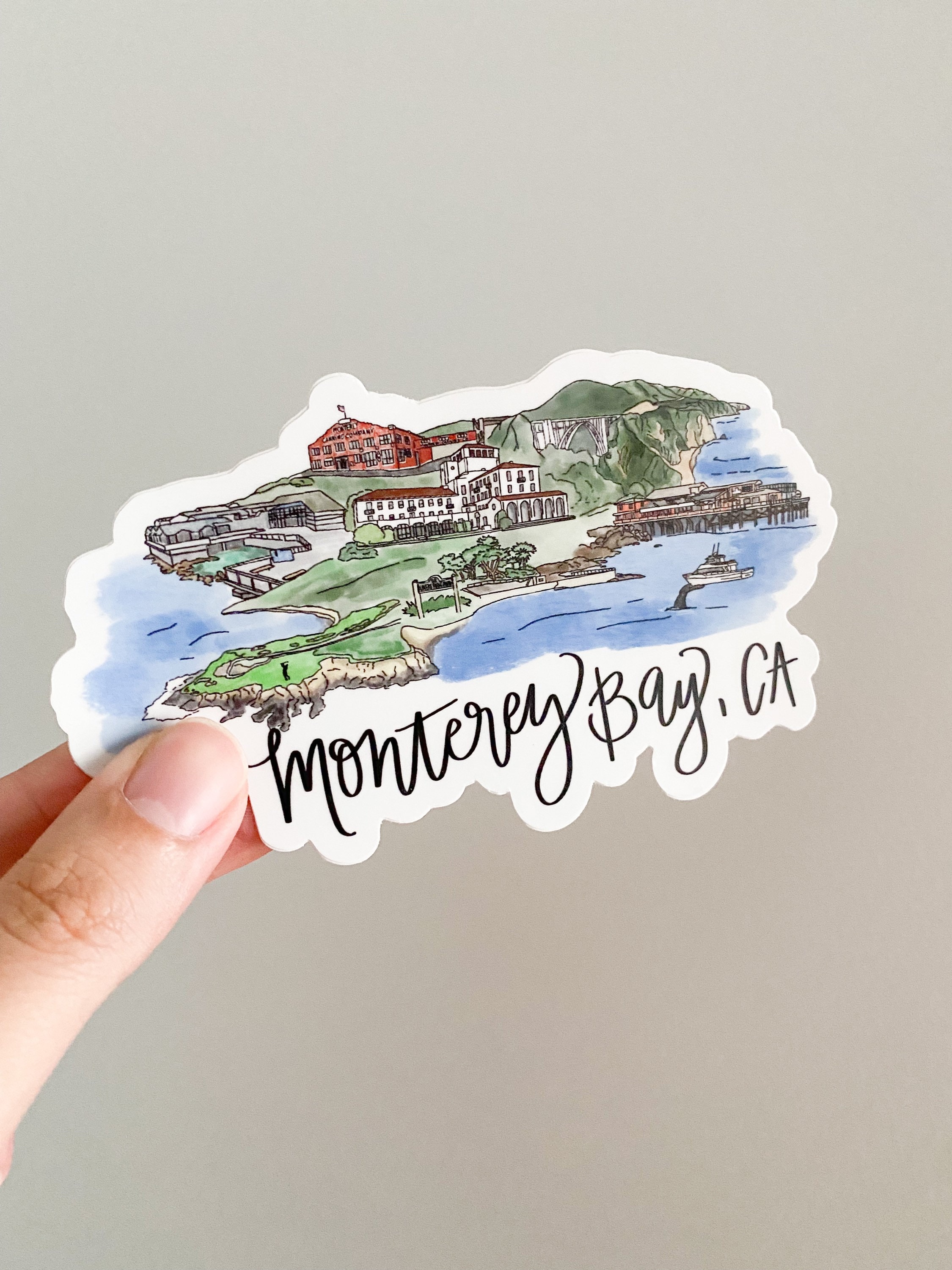 Monterey Bay California Skyline Sticker - Etsy