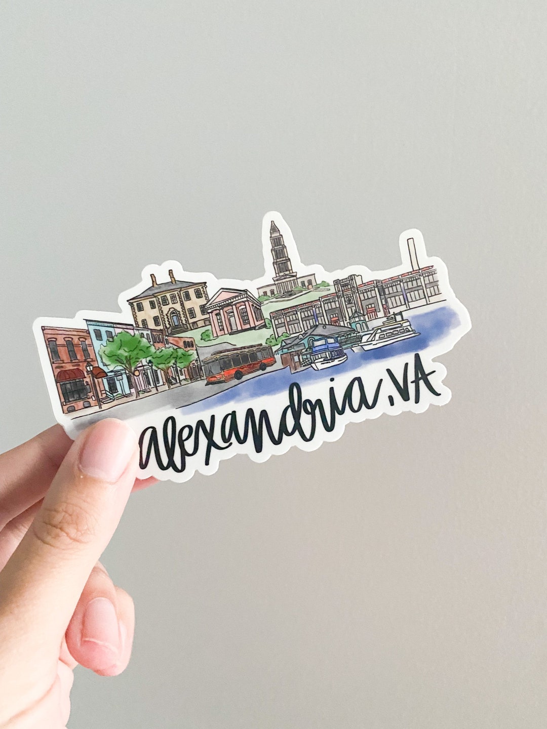 Alexandria DC Virginia Skyline/landmark Sticker - Etsy