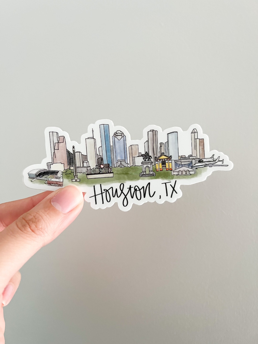 Huston, Texas (TX) Skyline/landmark Sticker - Etsy