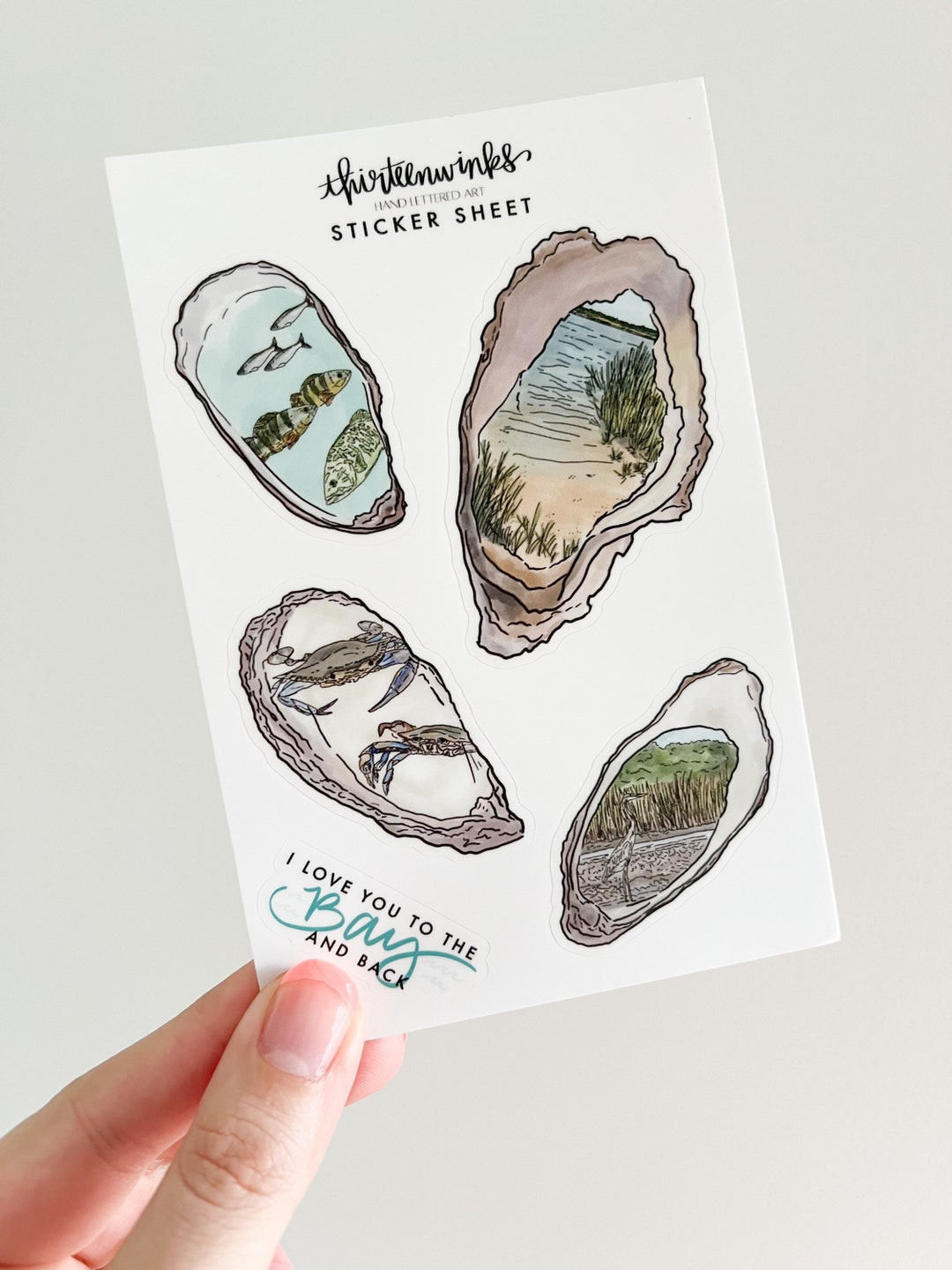 Oyster Sticker Sheet - Etsy
