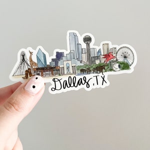 Dallas Texas TX Skyline/landmark Sticker - Etsy