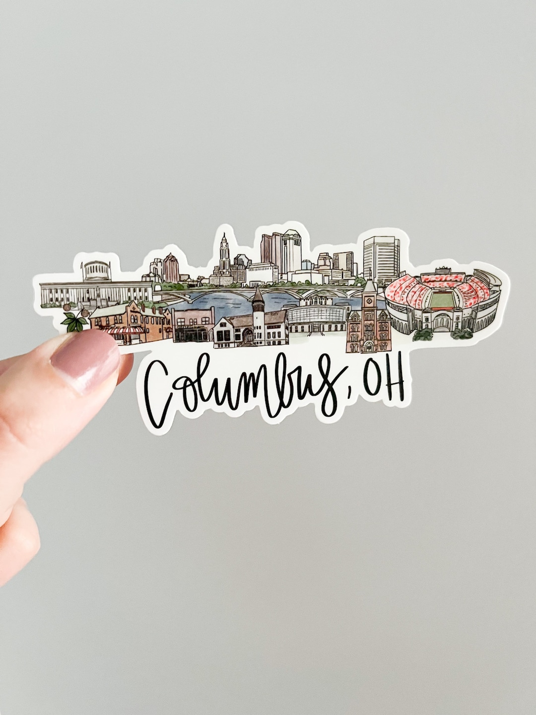 Columbus, OH OSU Skyline Sticker - Etsy
