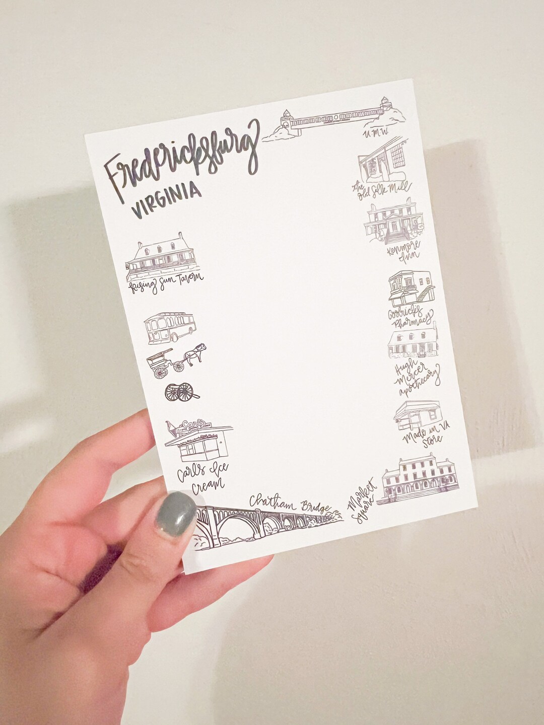 Fredericksburg Virginia Doodle Notepad - Etsy