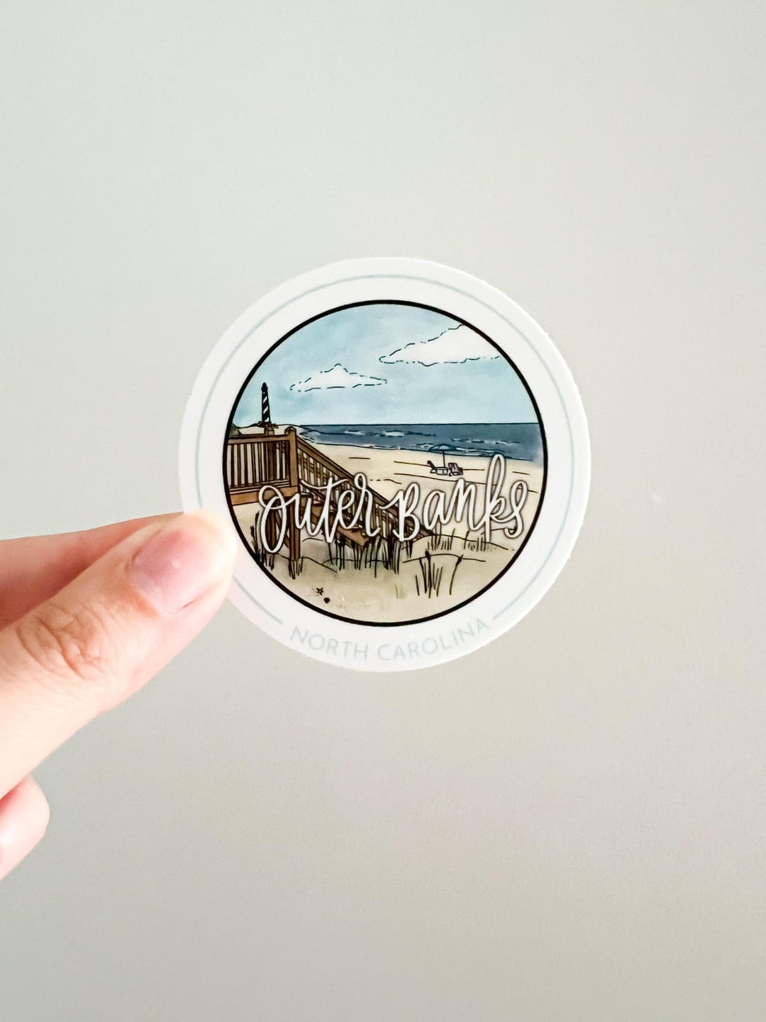 Outer Banks NC Circle Sticker - Scrapbooking, Rv Sticker, Souvenir OBX ...