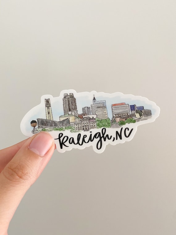 Raleigh North Carolina Skyline Sticker - Etsy
