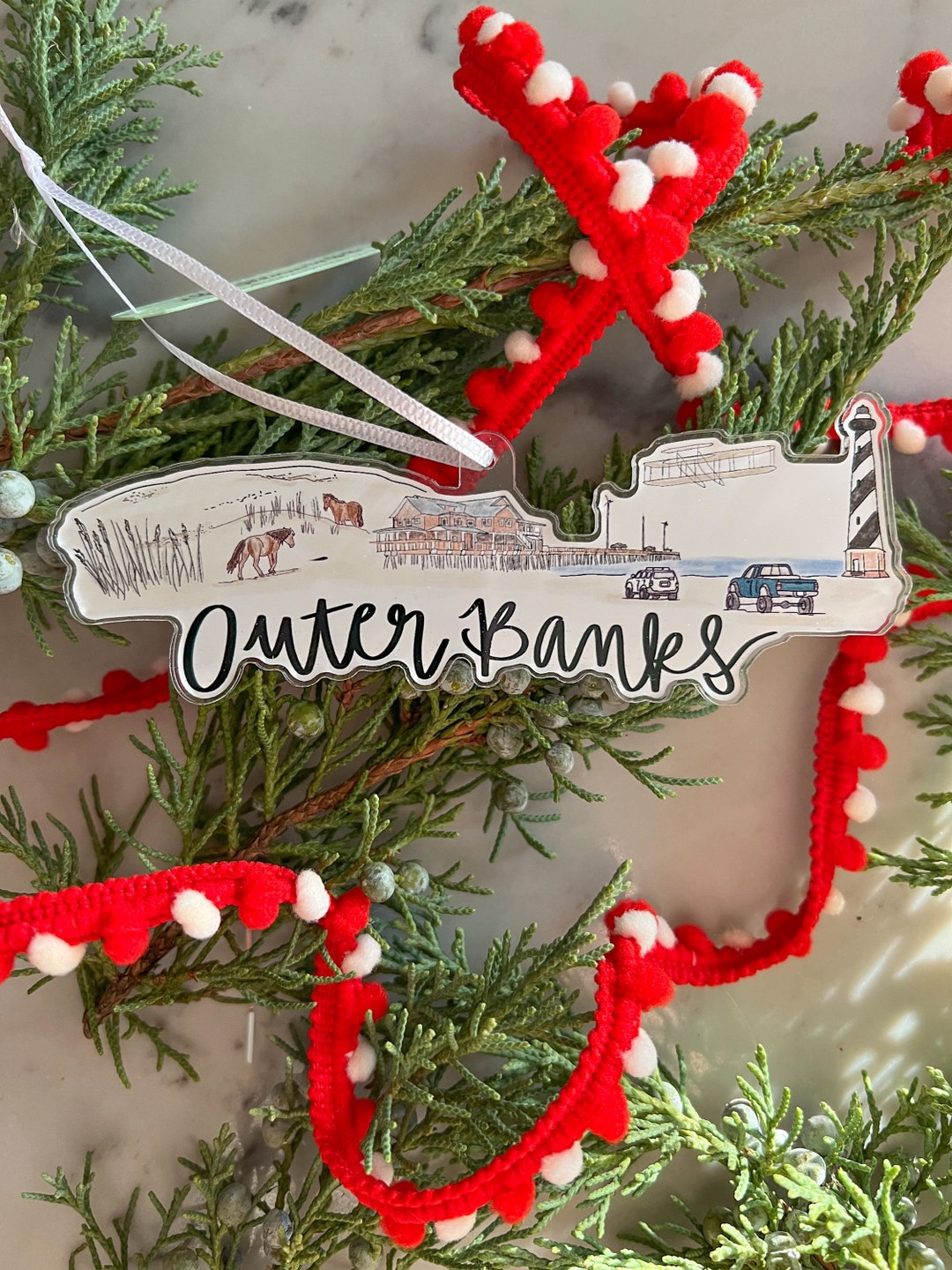 Outer Banks, North Carolina - OBX - NC Acrylic Ornament - Etsy