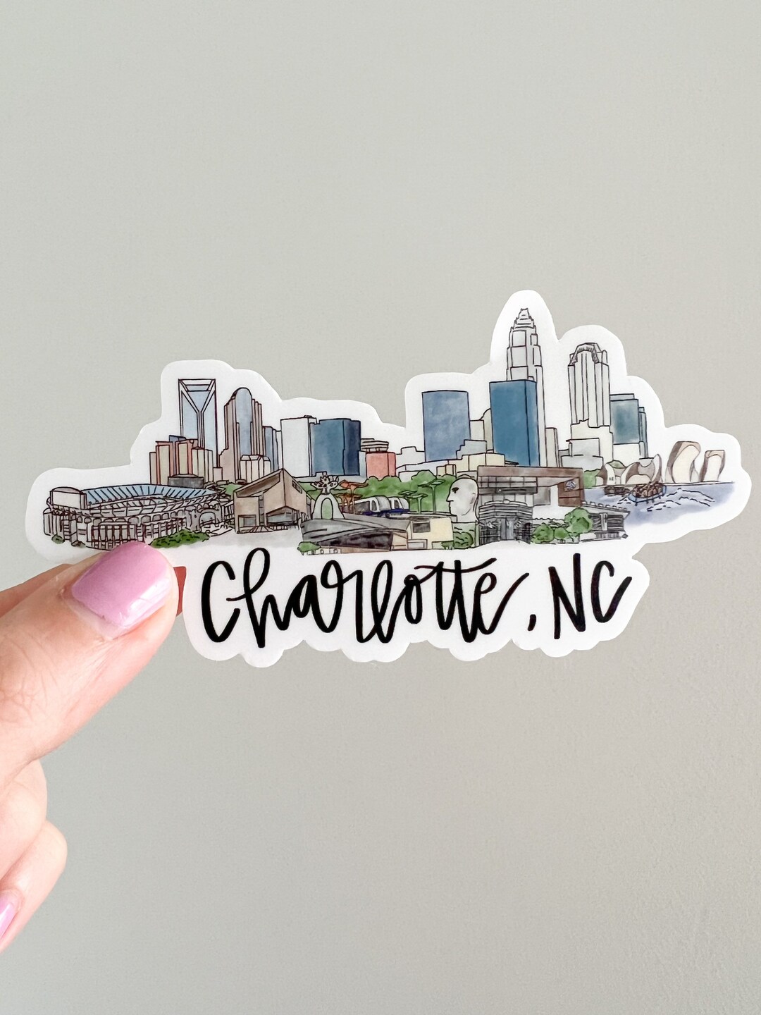 Charlotte,nc Skyline Sticker - Etsy