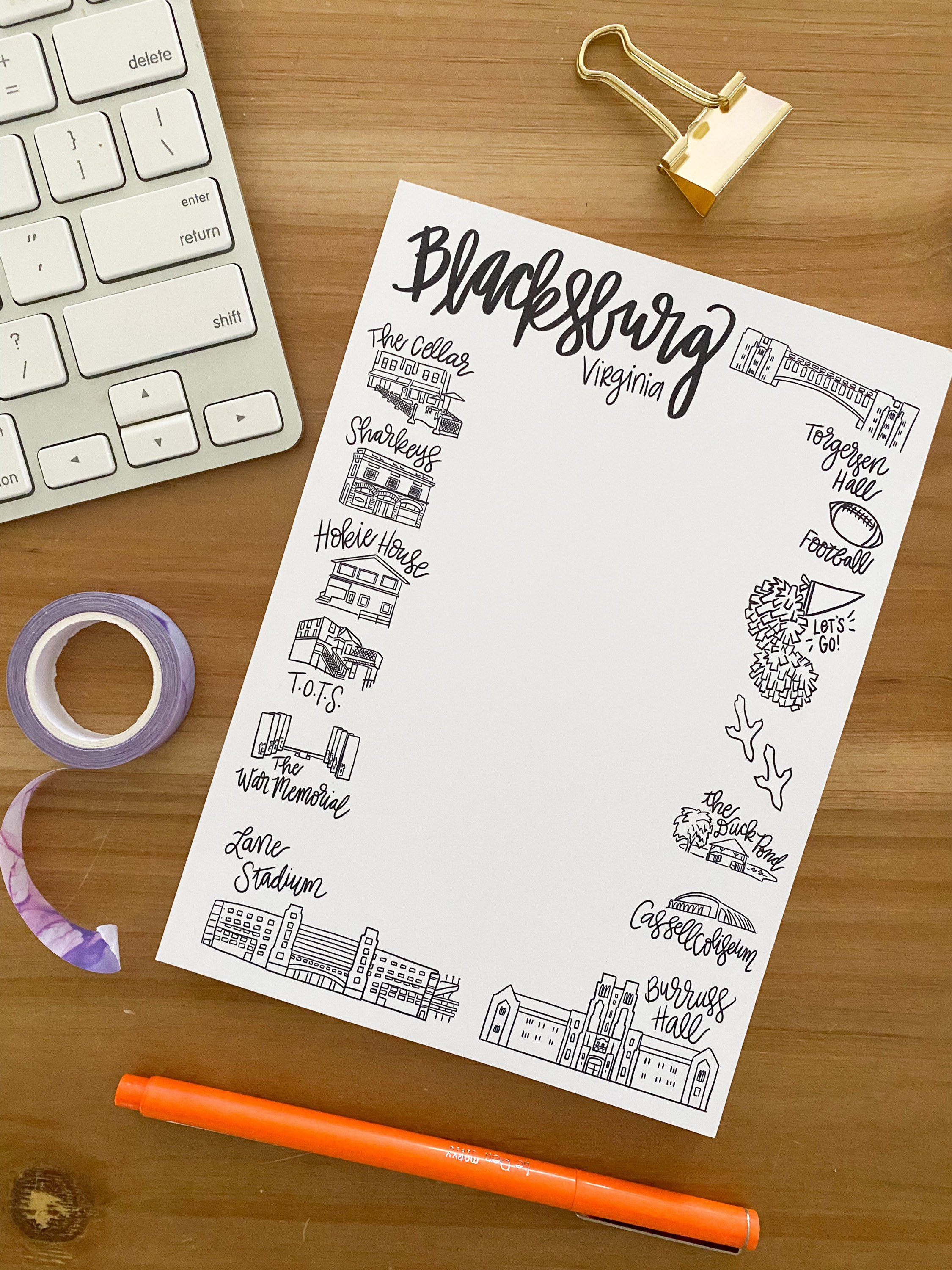 Virginia Tech Notepad - Etsy