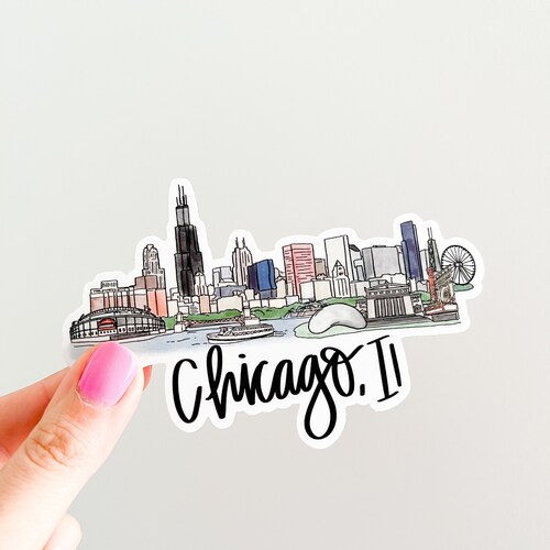 Chicago Skyline Vinyl Sticker Illinoisbest Friend Gift - Etsy