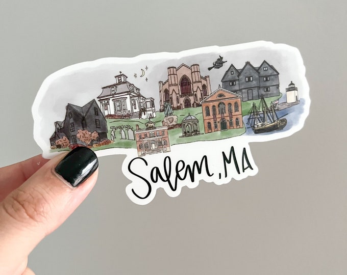 Salem Sticker, Salem MA, Halloween Stickers, Fall Stickers, Witchy City ...