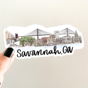 Savannah Georgia Skyline Sticker - Etsy