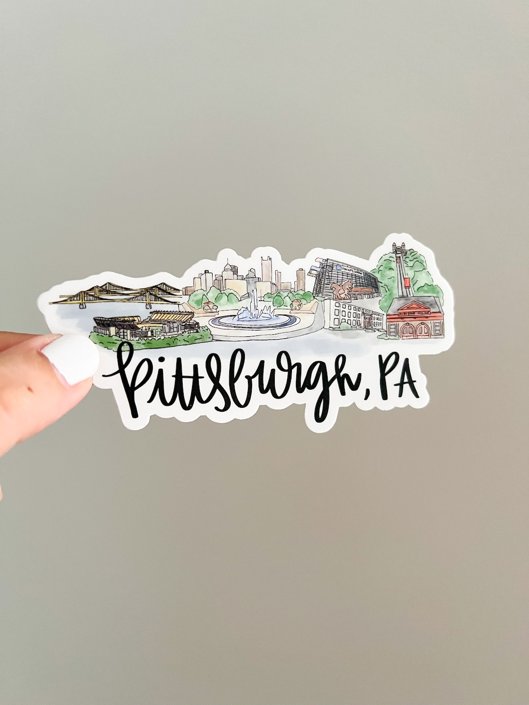 Pittsburgh, PA Skyline Sticker - Pennsylvania - Etsy