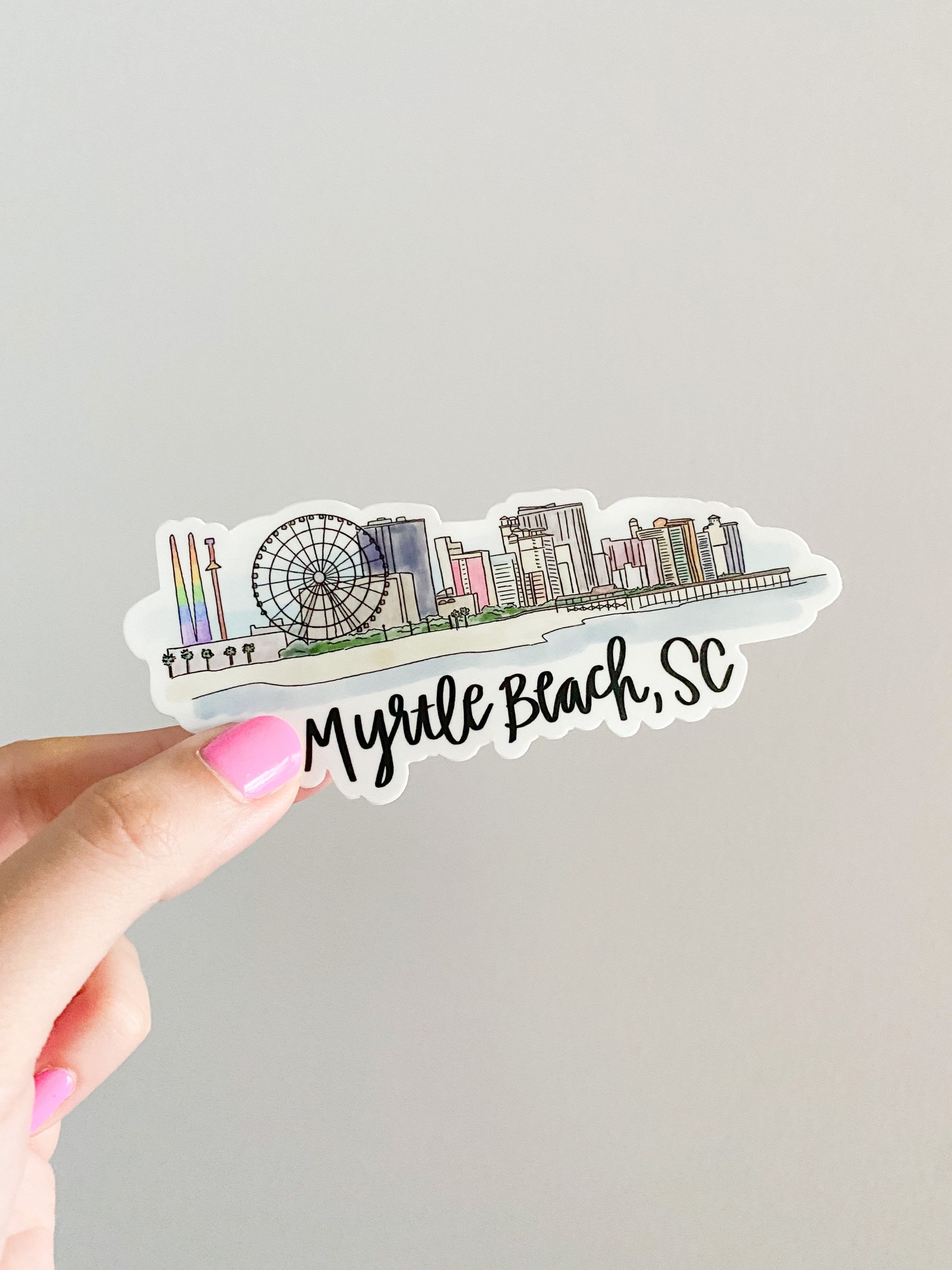 Myrtle Beach South Carolina Skyline sticker | Etsy